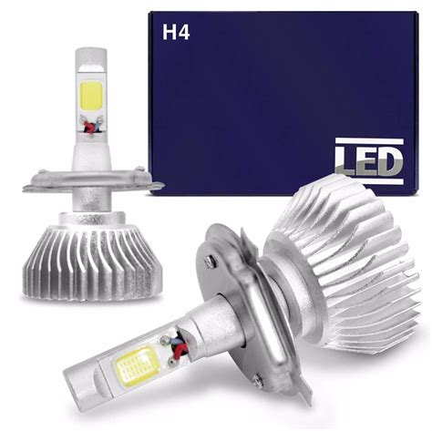 Kit Lampada Super Led H4 6000k Branca 12v E 24v 35w R 52 90 Em