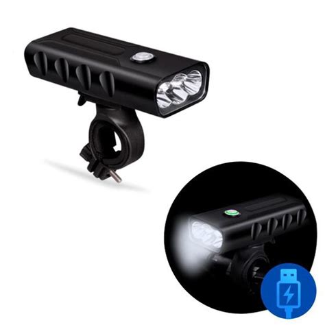 Farol Lanterna Bike LED T6 USB Recarregável Power Bank Bike Light