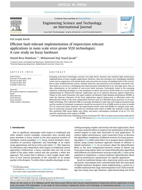 pdf efficient fault tolerant implementation of imprecision tolerant applications in nano scale