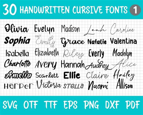 cursive fonts svg bundle svg cursive font cursive font svg etsy