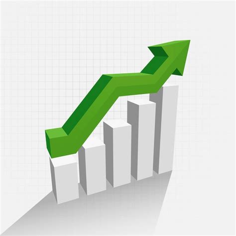Diagrama de gráfico de crecimiento 3D con sombra Vector Gratis