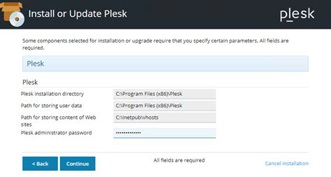 installing plesk using a cloud server windows or linux graphic interface