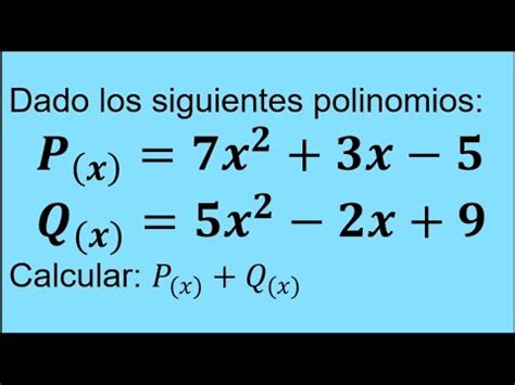 2670 Ejercicio Resuelto Sobre La Suma De Polinomios YouTube