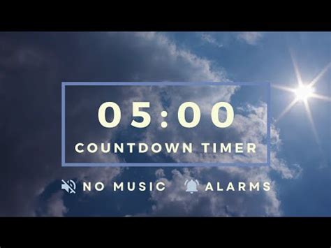 5 Minute Countdown Timer With Alarms NO MUSIC YouTube