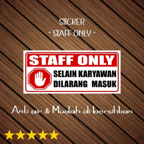 Jual Stiker Dilarang Masuk Staff Only Stiker Staff Only Sticker Staff