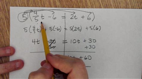 equations with variables on both sides of the equal sign fraction and decimal coefficients