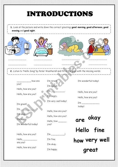 Introductions ESL Worksheet By Tachita