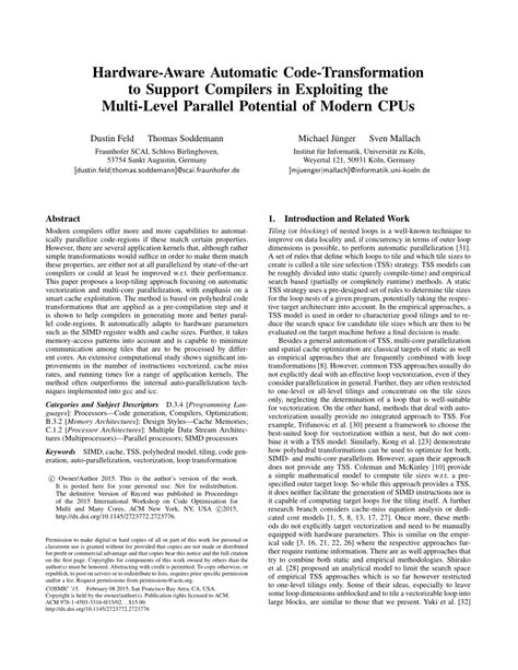 pdf hardware aware automatic code transformation to support compilers in exploiting the multi