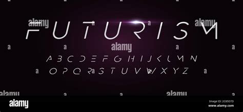Futurism Style Alphabet Thin Segment Line Font Minimalist Type For