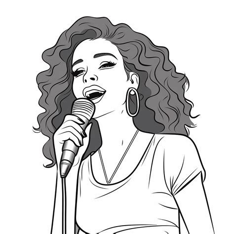 Coloring Page Of A Singer Coloring Page