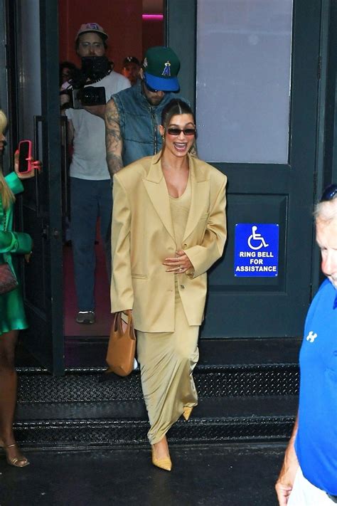 Pregnant HAILEY BIEBER Arrives At Her Rhode Skin Pop Up In New York 06