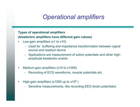 Types Of Operational Amplifiers