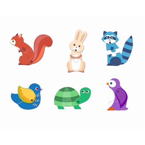 Djeco İkili Puzzle Articulo Animals Isabel Abbey
