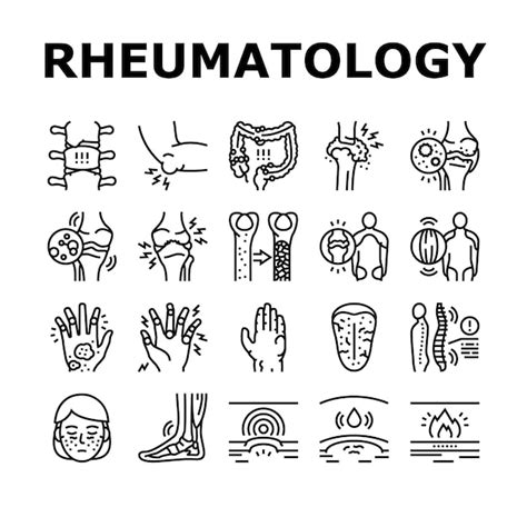 Premium Vector Rheumatology Disease Problem Icons Set Vector