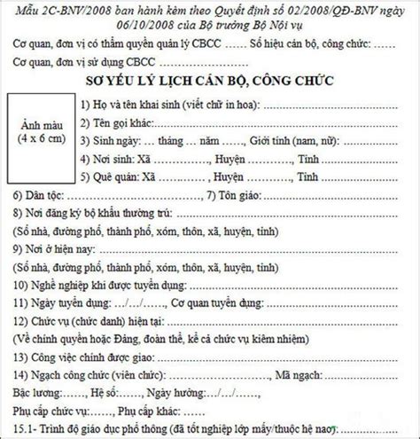 Cach Viet So Yeu Ly Lich Xin Viec