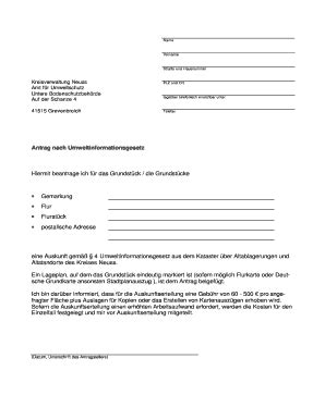 Fillable Online Rhein Kreis Neuss Antrag Nach Umweltinformationsgesetz