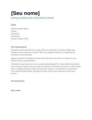 Formato De Carta Para Faculdade