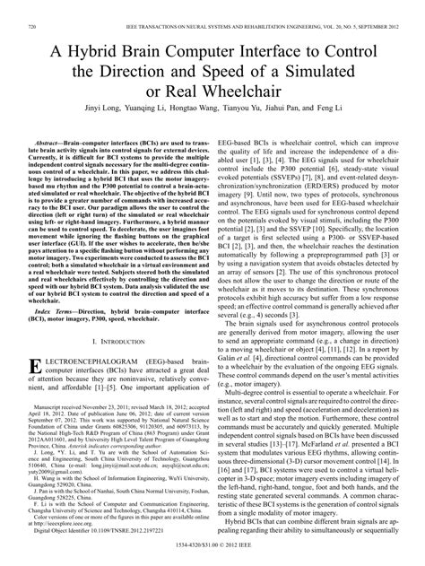 pdf a hybrid brain computer interface to control the direction and speed of a simulated or