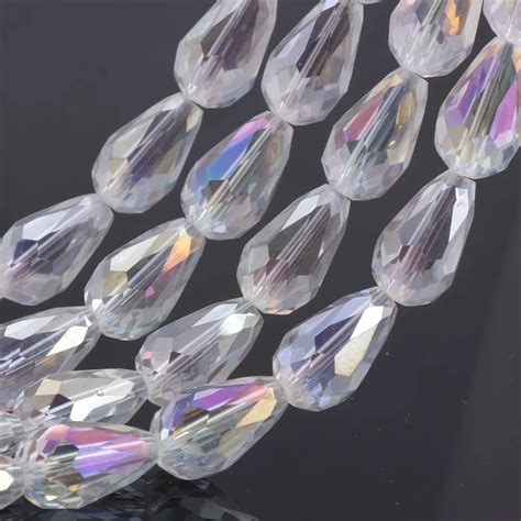 OlingArt 8 11mm 50pcs Waterdrop Faceted Austrian Crystal Beads Crystal