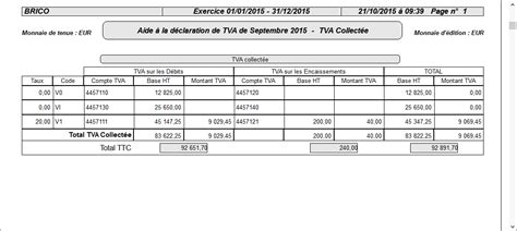 Edition Aide à la déclaration de TVA