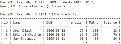mysql delete how to delete rows from a table mysqlcode