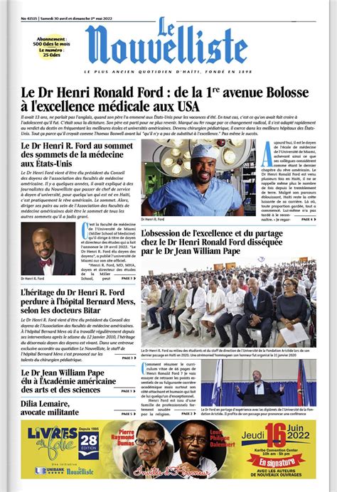 Le Nouvelliste On Twitter La Une De Le Nouvelliste Du Vendredi 29