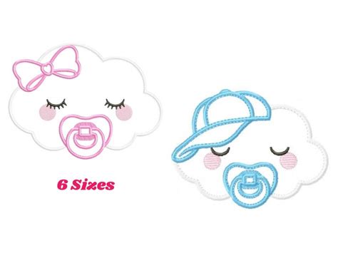 Diseño de bordado de nube de bebé bebé niña bordado diseño Etsy