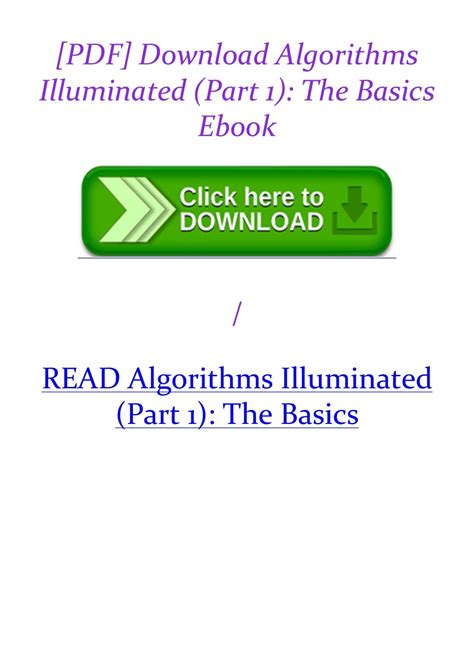 download`s pdf algorithms illuminated part 1 the basics