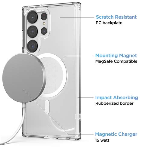 Samsung Galaxy S Ultra Clear Magsafe Case With Portable Magsafe