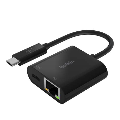Belkin Adaptateur USB C Vers RJ45 Gigabit Ethernet Passtrhough 60 W