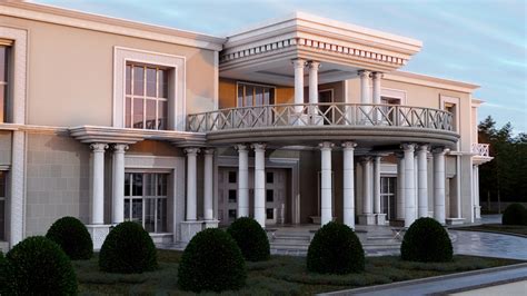 3D Aristocratic Classic Villa Mansion With Garden Model TurboSquid