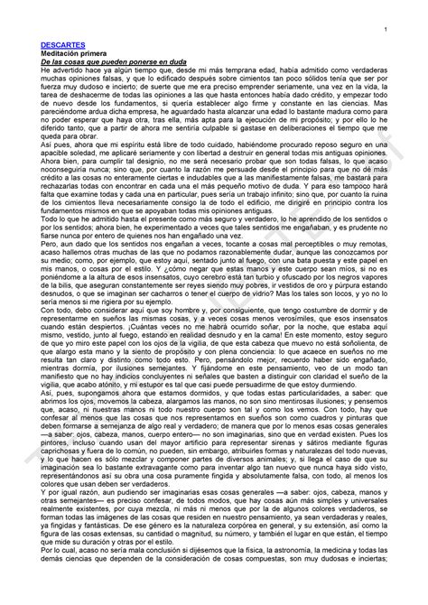 Descartes Meditaciones Metafísicas U1 Leido TEXTO FUENTE ref