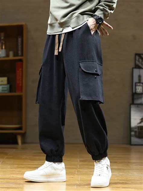 Pantalones Cargo Con M Ltiples Bolsillos Para Hombre Ropa De Calle