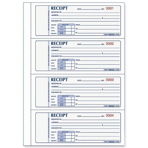Free Printable Receipt Book Template