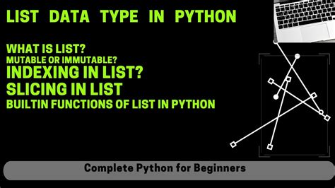 what is list datatype in python indexing in list builtin functions of list in python3 youtube