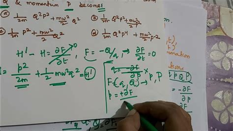 canonical transformation and generating functions important questions type3 net gate jest