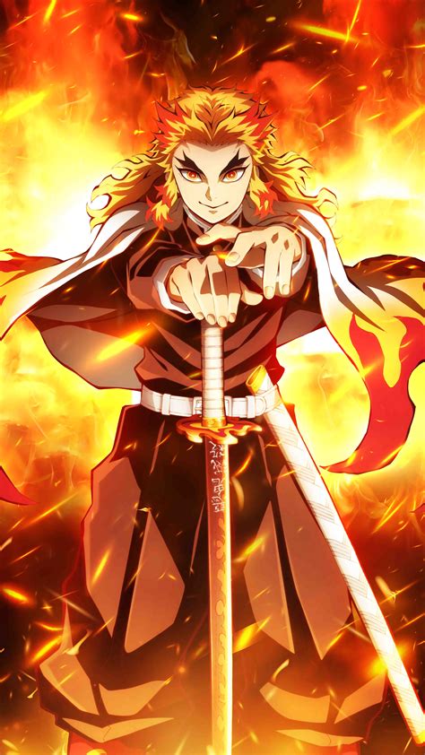 328989 Kyojuro Rengoku Kimetsu No Yaiba 4K Phone HD Wallpapers