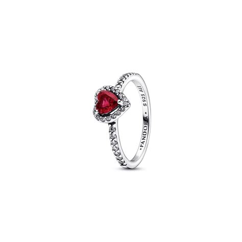 Anillo Solitario Corazón rojo Perenne