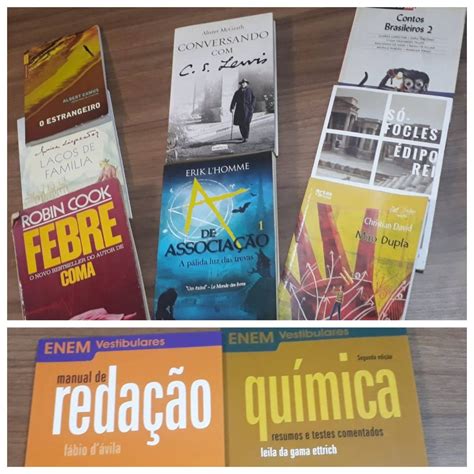 Lote 10 Livros 8 de Ficção Literários e 02 Livros Coleção Enem