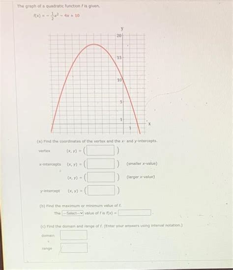 solved the graph of a quadratic function f is given