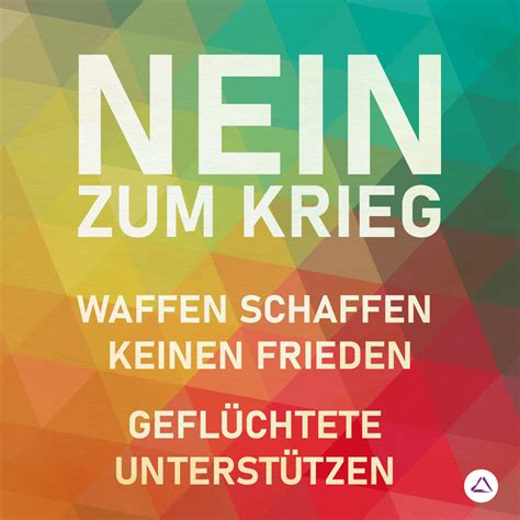 Nein zum Krieg Waffen schaffen keinen Frieden Geflüchtete