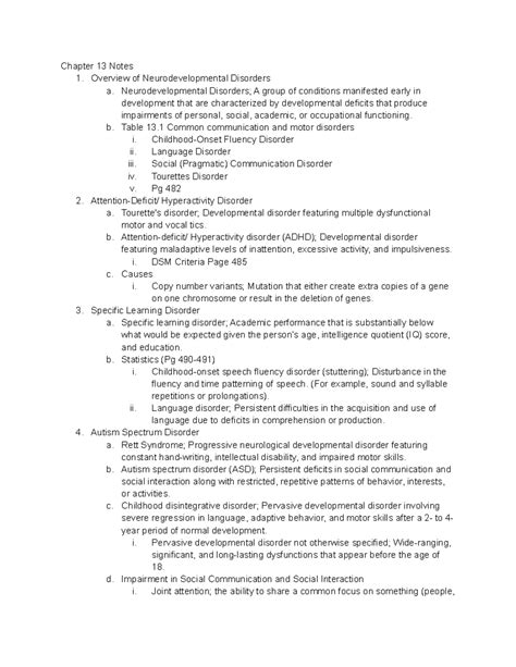 Abnormal Psych Chapter 13 Neurodevelopmental And Neurocognitive