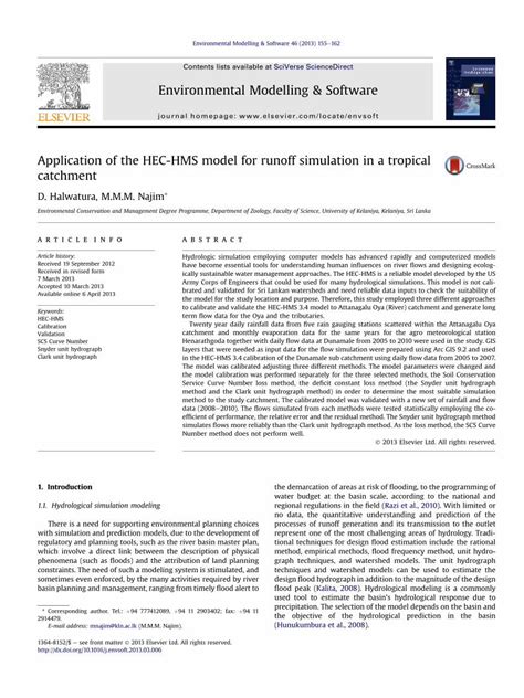 pdf application of the hec hms model for runoff simulation in a tropical dokumen tips