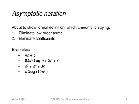 ppt cse373 data structures and algorithms lecture 4 asymptotic analysis powerpoint