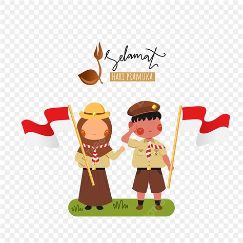 Scout Hari Pramuka Vector Art Png Hijab Girl Scout Selamat Hari