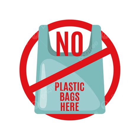 Zeg Nee Tegen Plastic Zak Pictogram In Vlakke Stijl Geïsoleerd Op Een