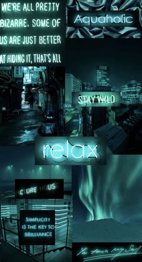 Turquoise Aesthetic Collage Teal Aesthetic Wallpaper Turquoise