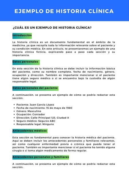 Ejemplo de historia clínica Facilitando tu estudio uDocz
