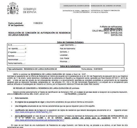 CONCESIÓN DE RESIDENCIA DE LARGA DURACIÓN UE