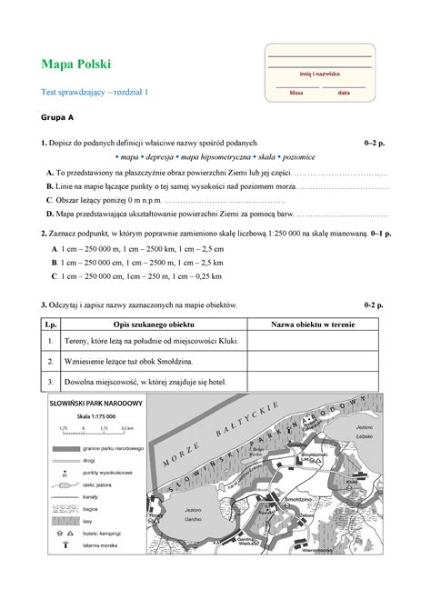 Test Z Geografii Klasa Mapa Polski Test Sprawdzaj Cy Rozdzia